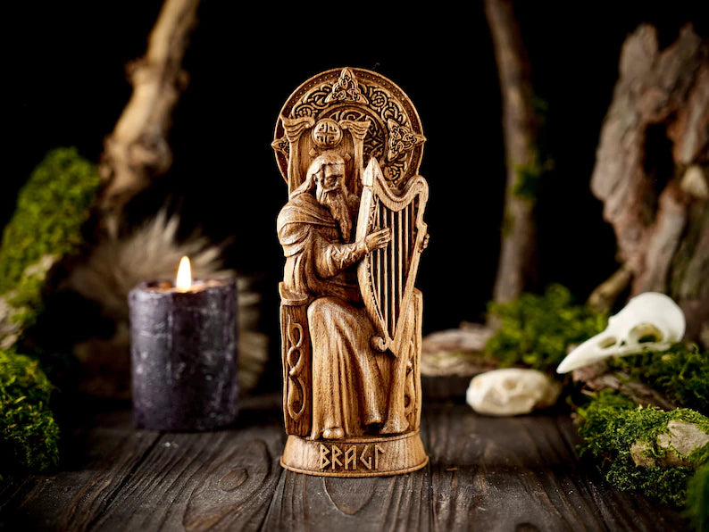 Oak Bragi Norse Statue