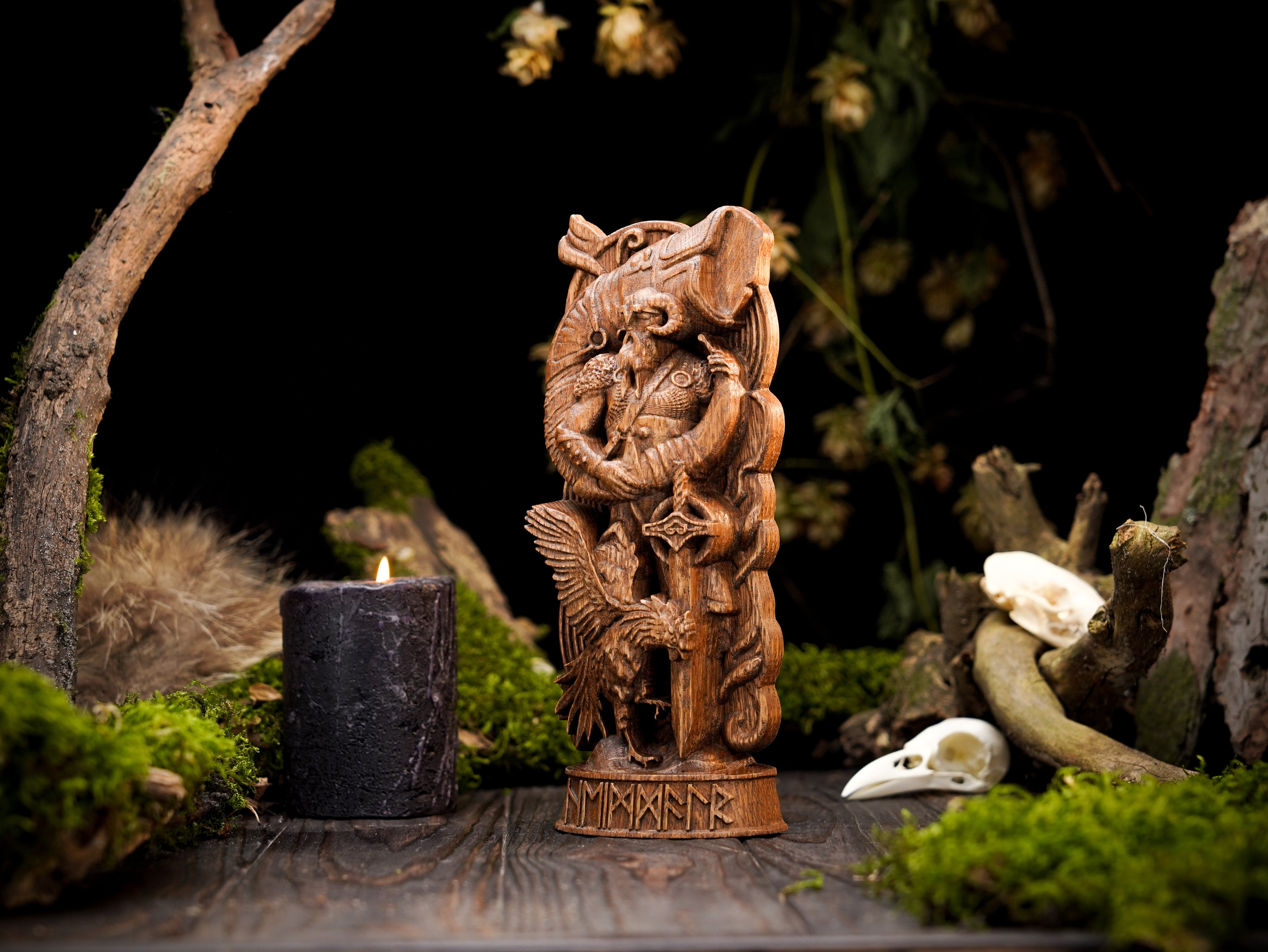 Heimdall wooden statue, Heimdall carved figurine – Valhallaworld Heimdall wooden statue, Heimdall carved figurine – Valhallaworld