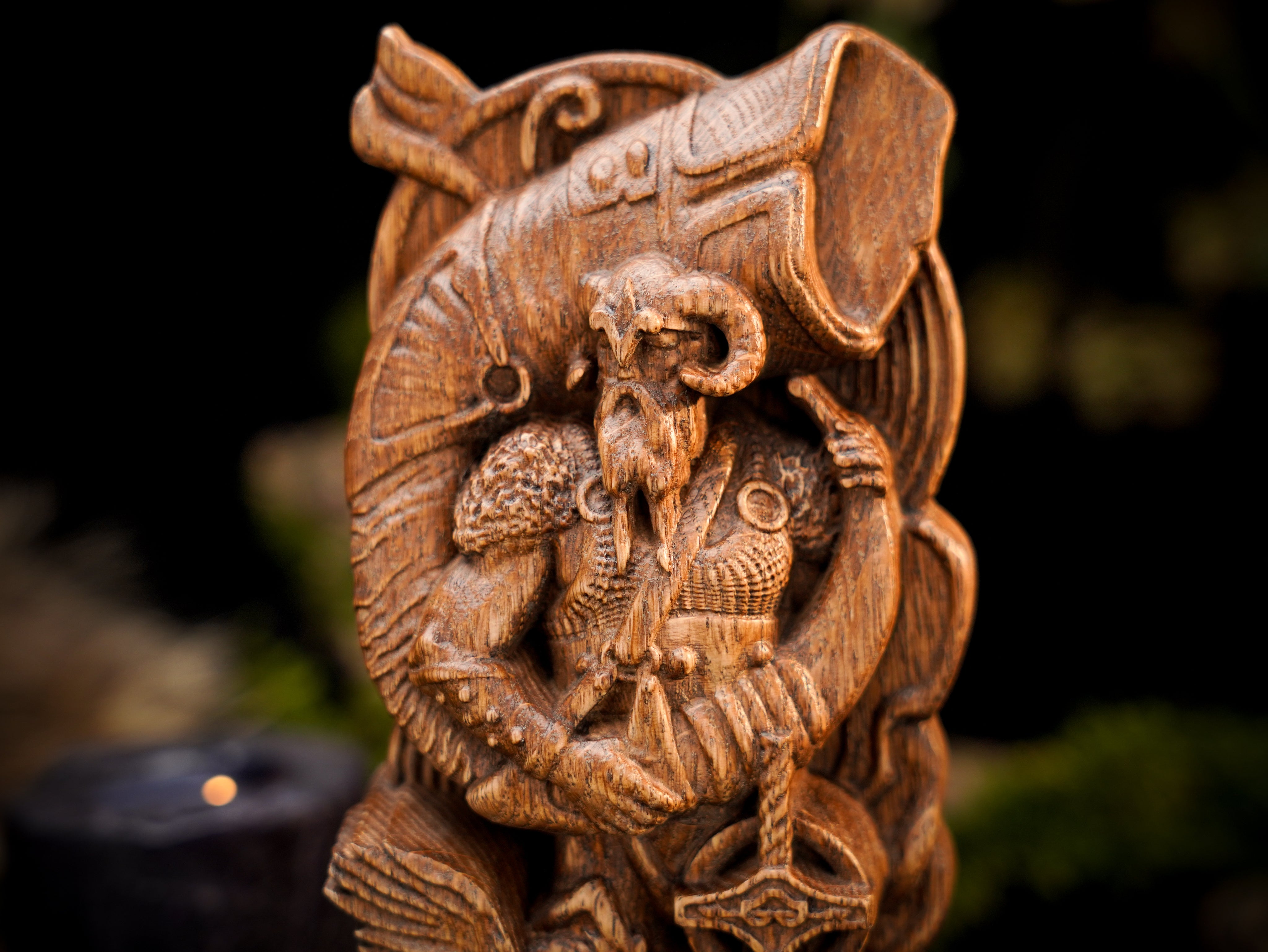 Heimdall wooden statue, Heimdall carved figurine – Valhallaworld