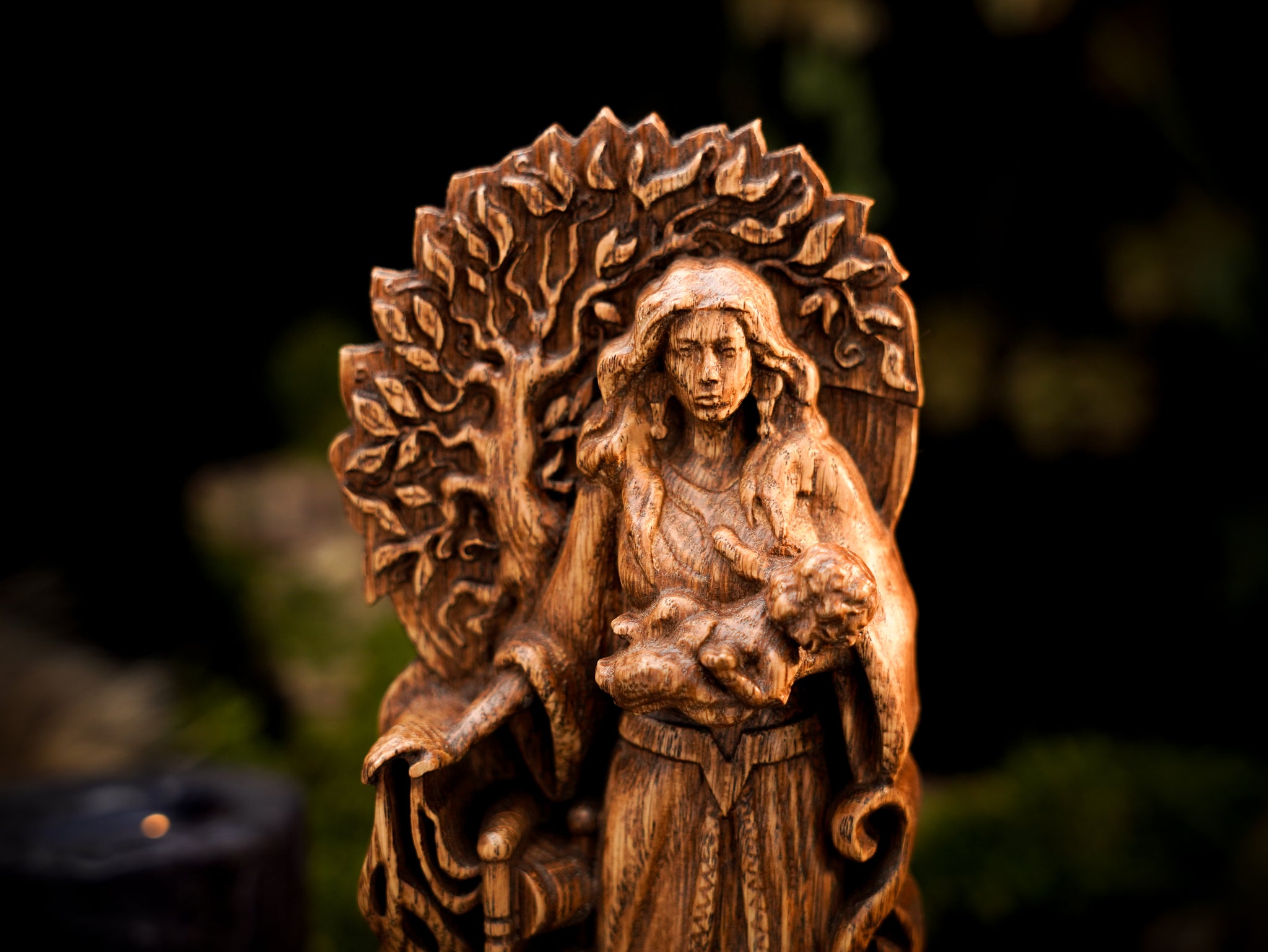 Frigg wooden statue, Frigg goddess figurine – Valhallaworld