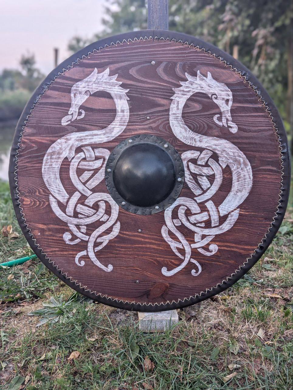 SCA shield for sale, round SCA shield, wooden SCA shield – Valhallaworld