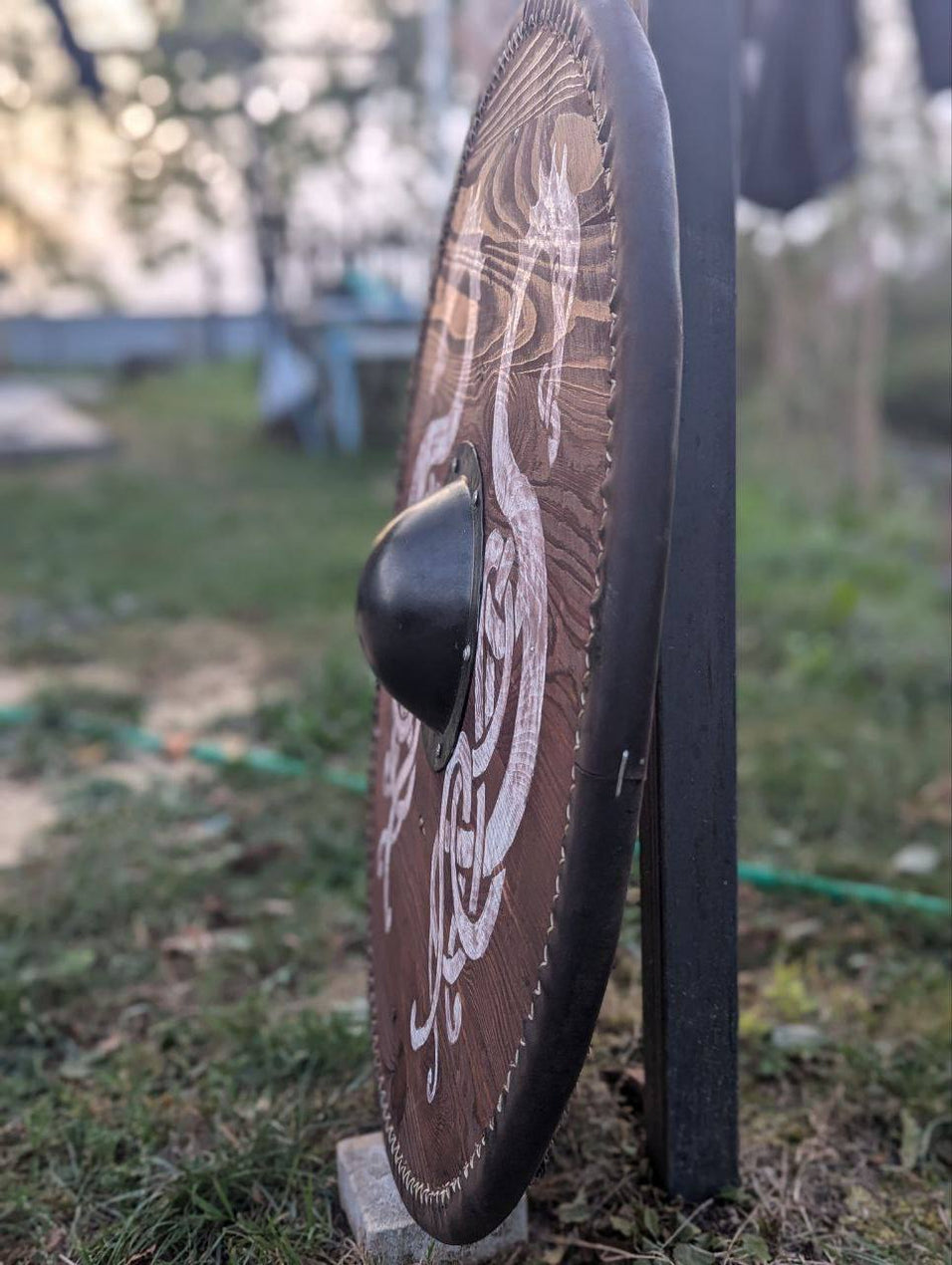 SCA shield for sale, round SCA shield, wooden SCA shield – Valhallaworld