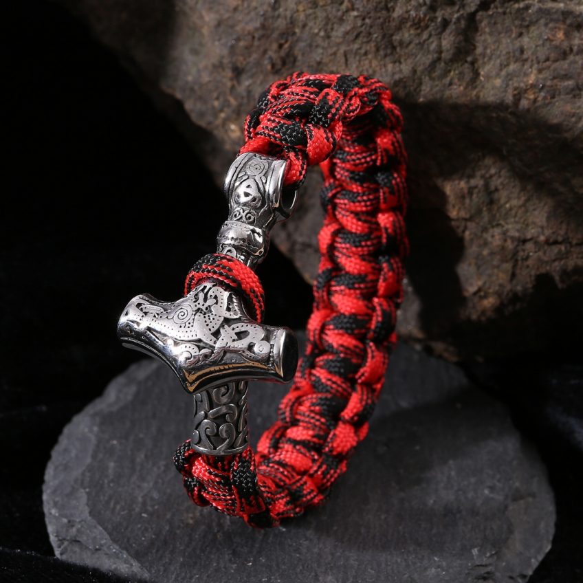 Thor Hammer Paracord Bracelet, Norse Bracelets for sale – Valhallaworld