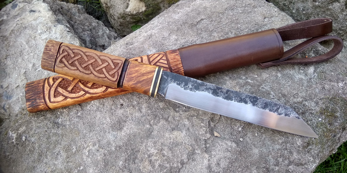 Anglo-saxon seax knife, Engraved hunting knife, custom seax knife ...