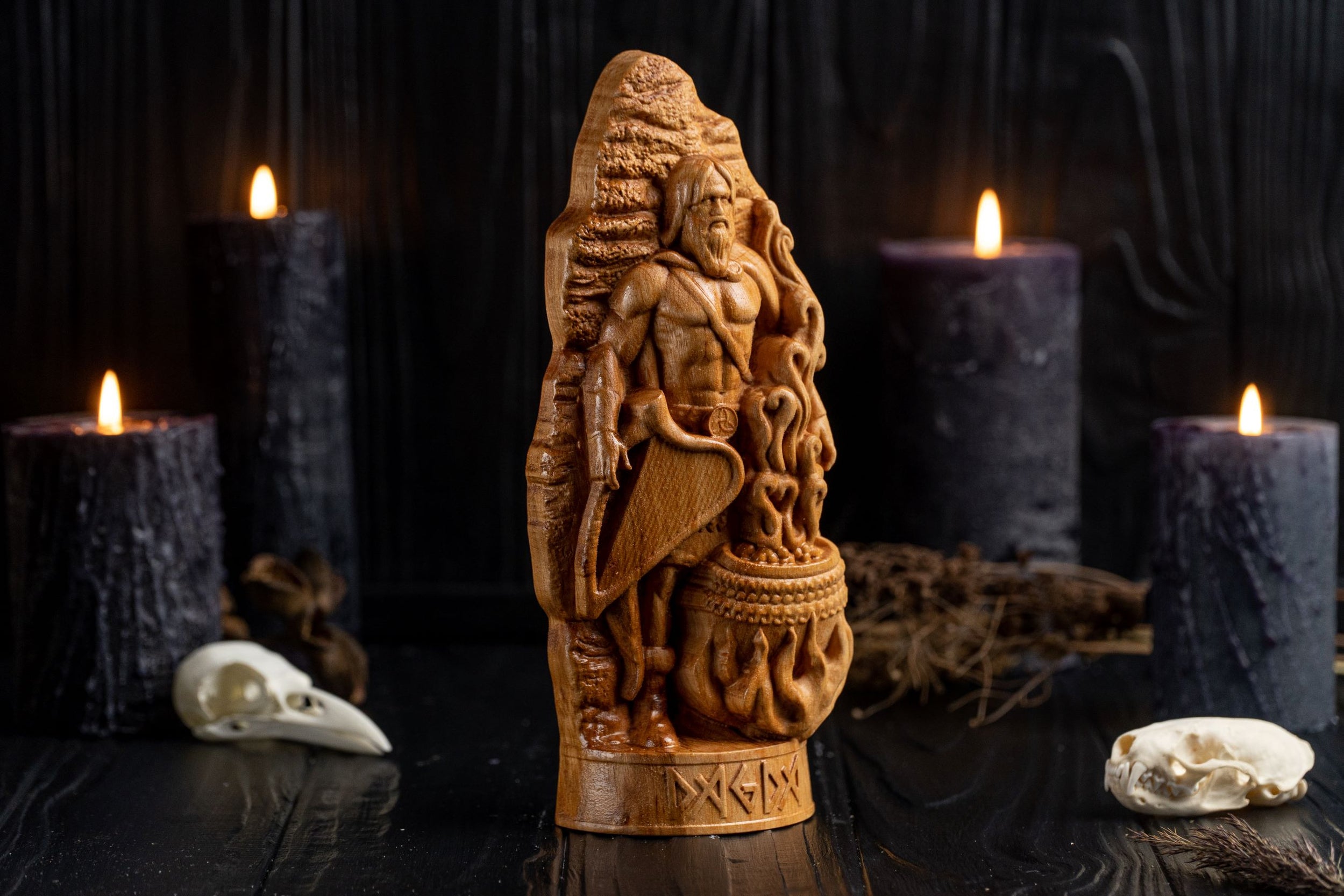 Dagda Statue for sale, Wooden dagda statue, Celtic Gods statues ...