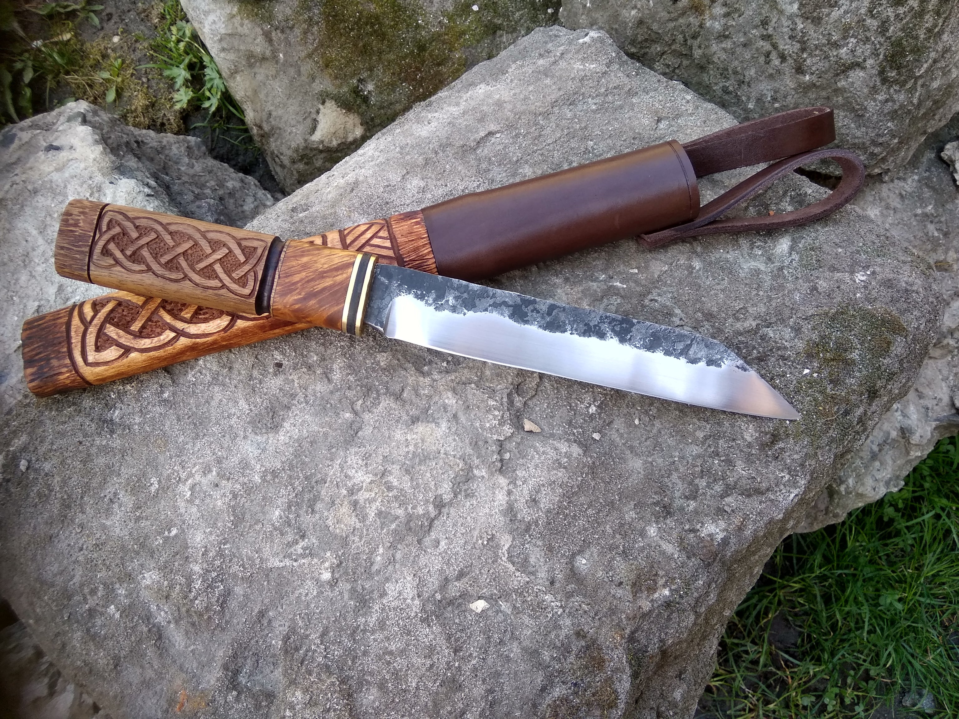 Anglo-saxon seax knife, Engraved hunting knife, custom seax knife ...