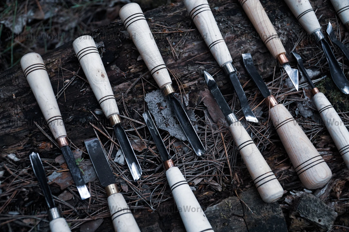 Large wood carving set, forged carving gouges, carving knives set ...