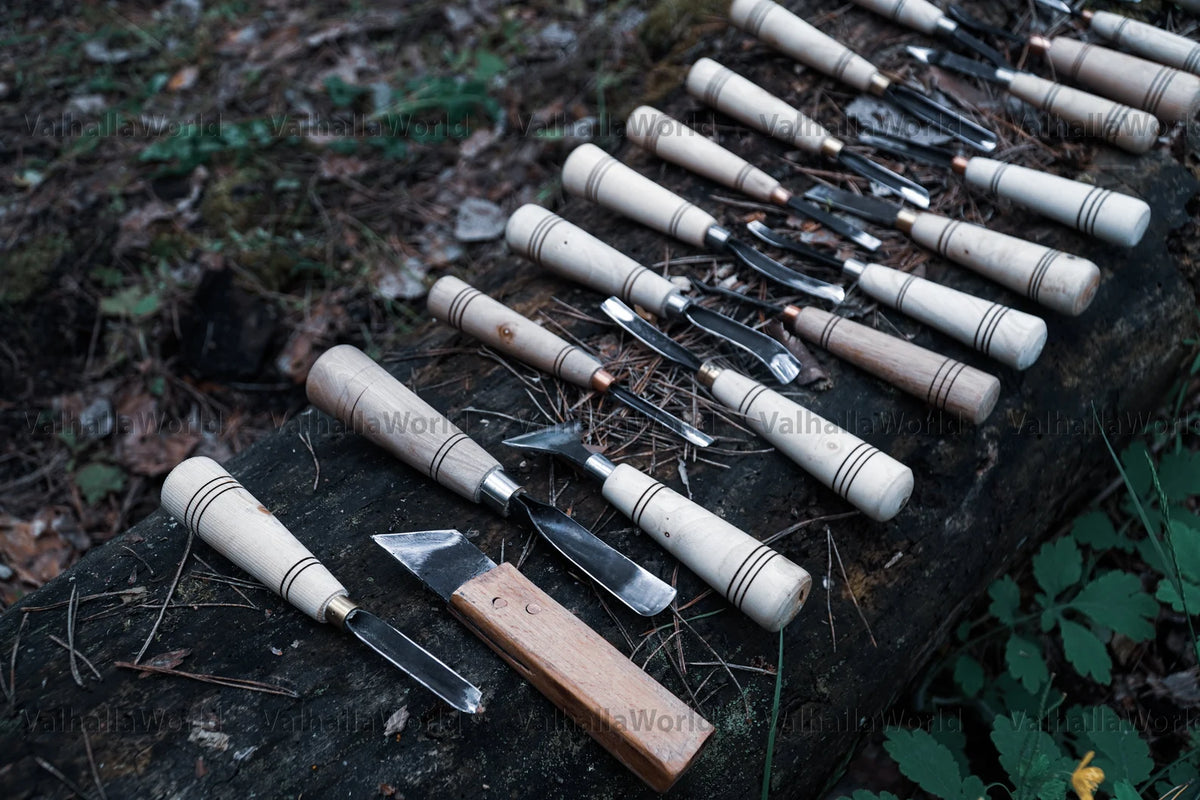 Beginner wood carving set, forged carving gouges, wood working tools ...